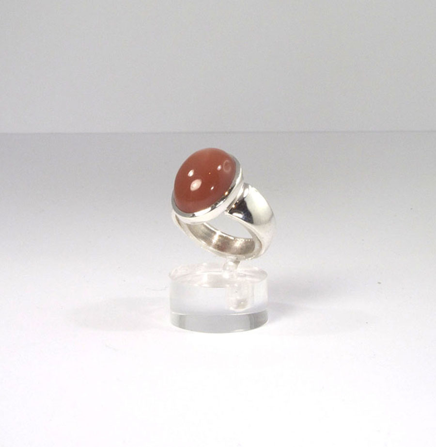 Unikat Ring Mondstein rötlich | Karfunkel Mineralien